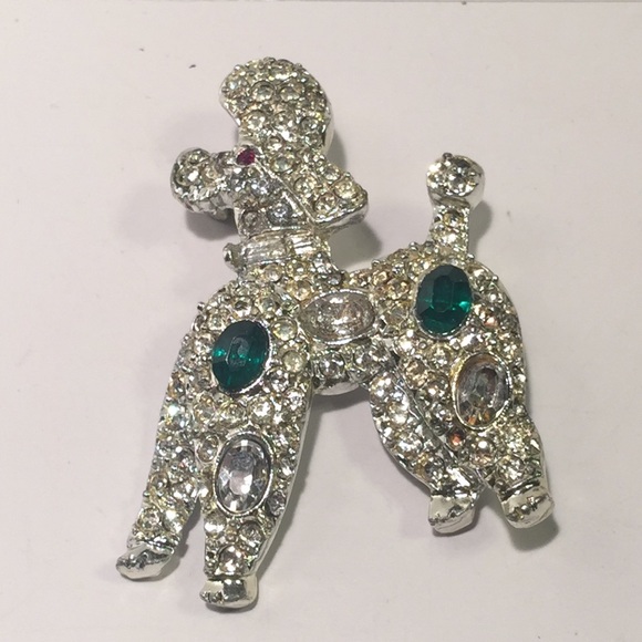Pell | Jewelry | Vintage Pell Rhinestone Poodle Brooch | Poshmark